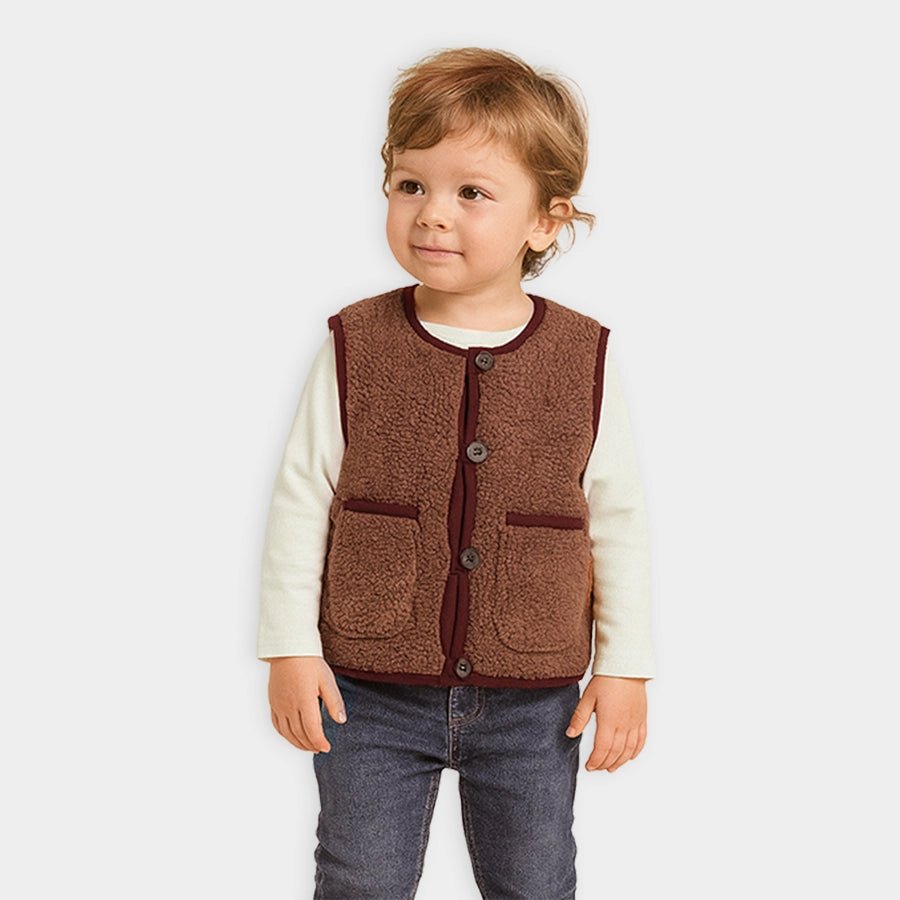 Mi Arcus - 1Pk Blended Sherpa Sleeveless Jacket - Sleeveless Jacket