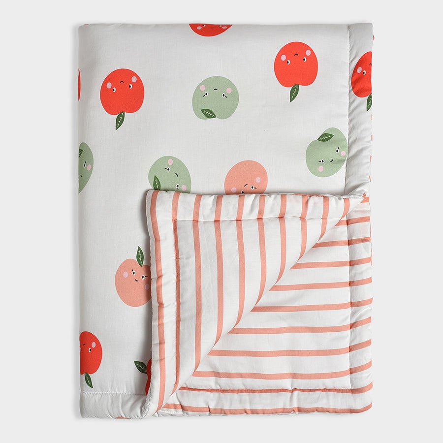 Mi Arcus - Fruits Greenish Cot Woven Comforter - Comforter For Baby Boy